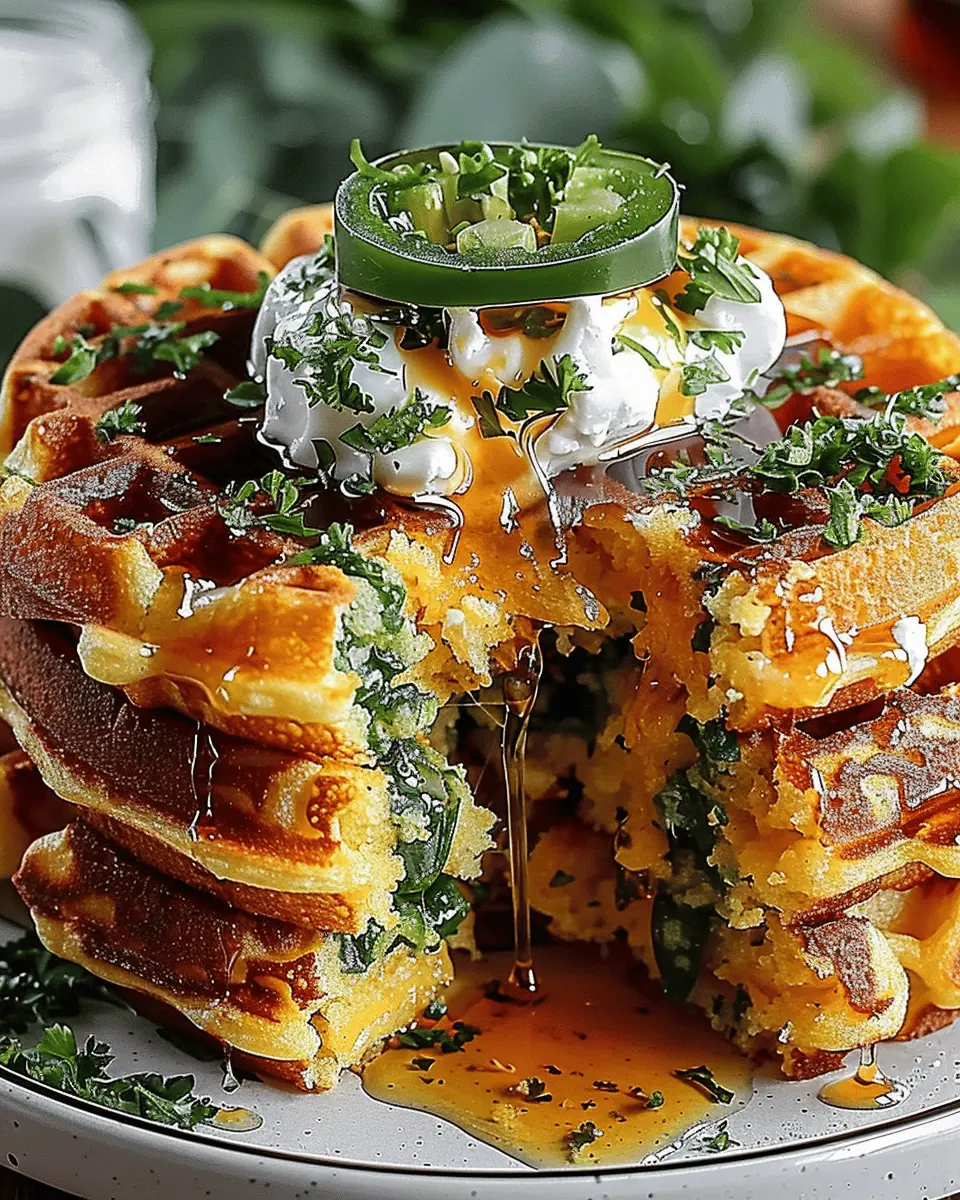Cheddar Jalapeño Cornbread Waffles