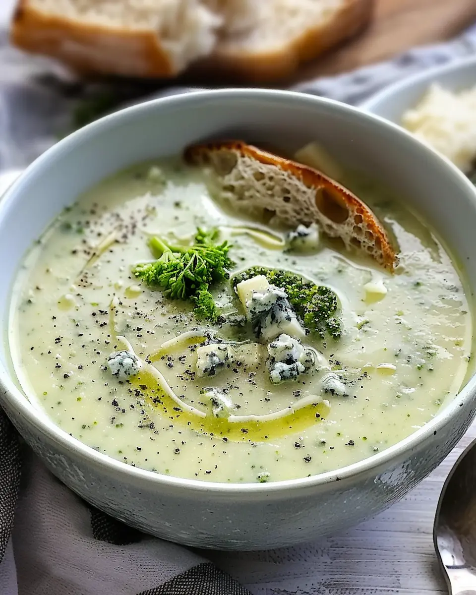 hearty broccoli and blue cheese soup