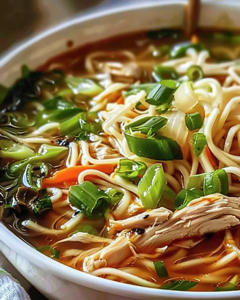 aromatic ginger scallion chicken noodle soup