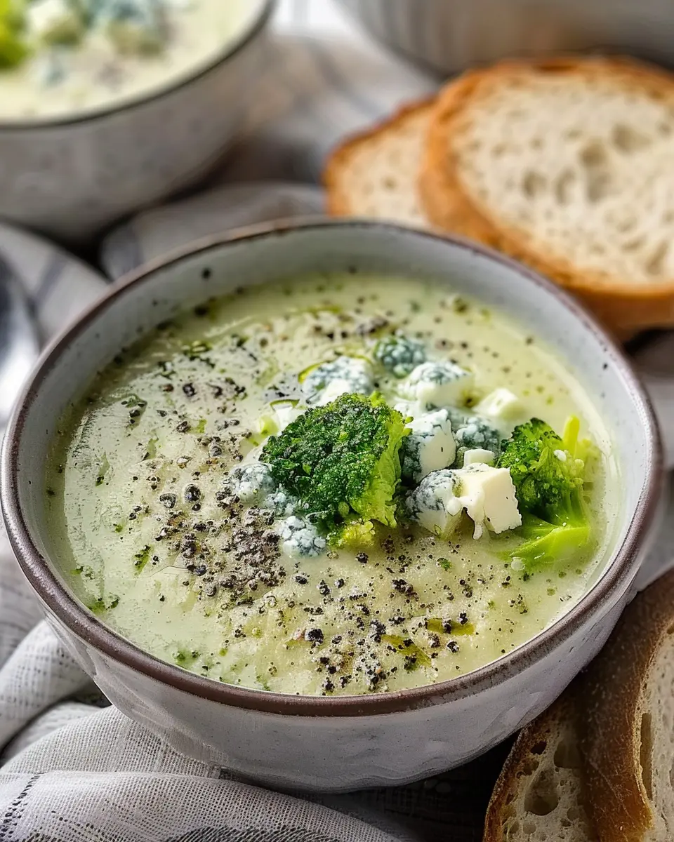hearty broccoli and blue cheese soup