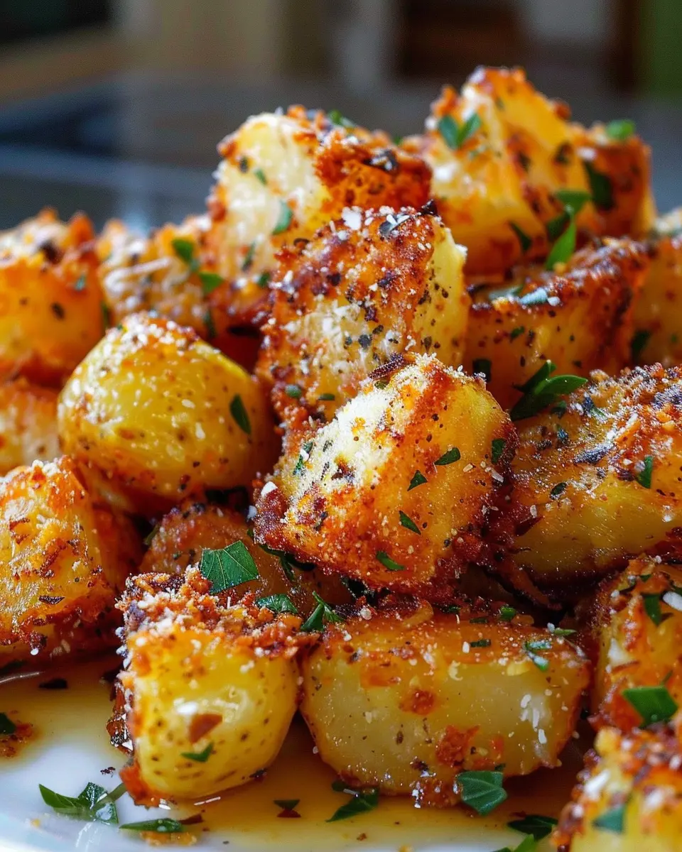 crispy parmesan crusted potatoes