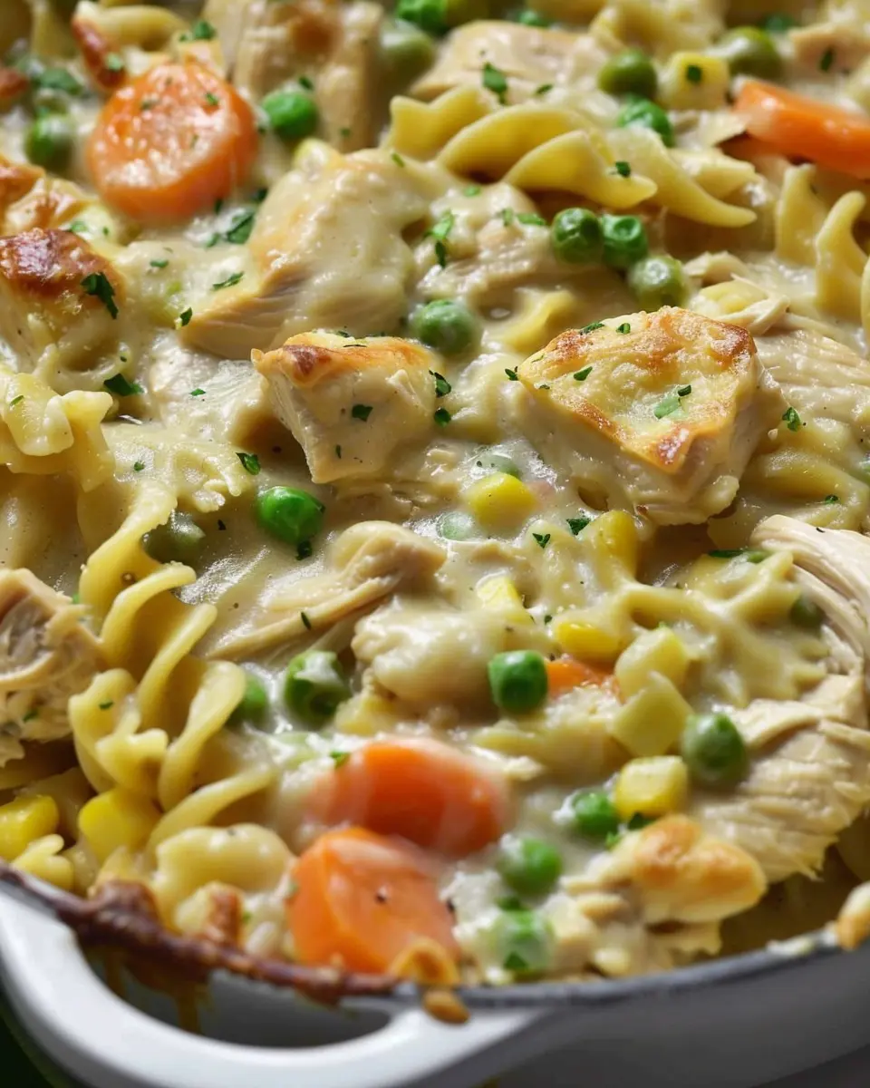 quick chicken pot pie pasta