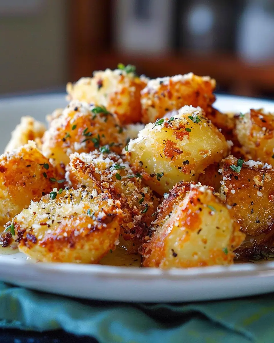 crispy parmesan crusted potatoes